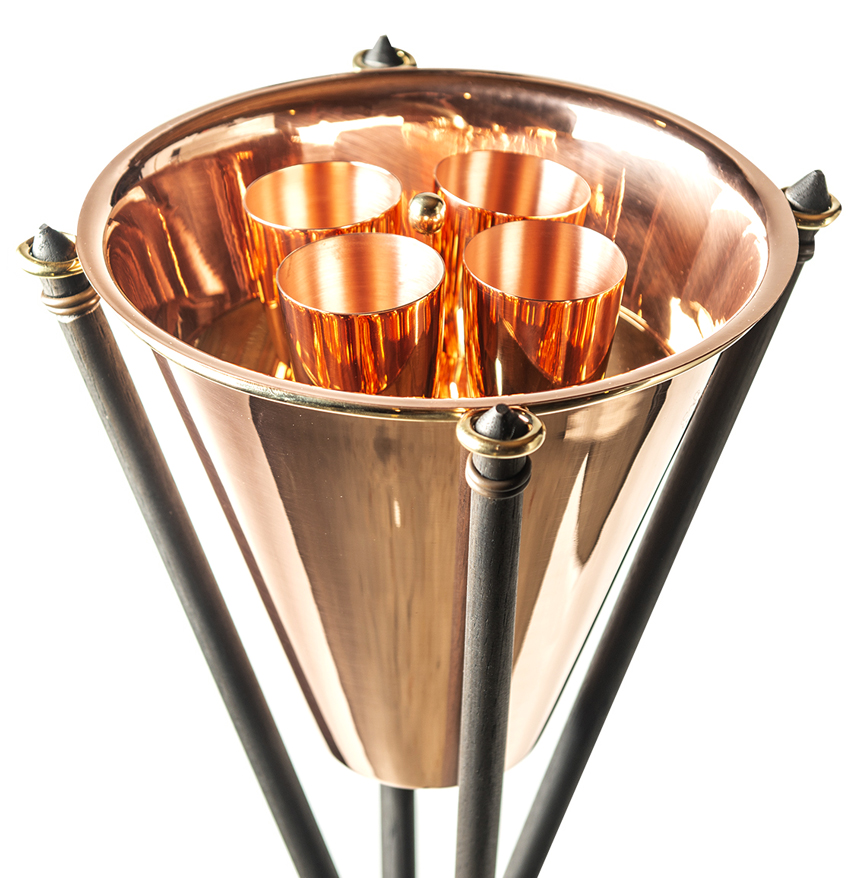 Copper Wine Bucket with Nesting Goblet Holder: African Sporting Creations
