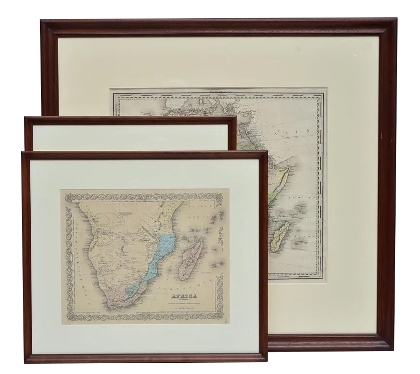 Three Old 1800s Maps - Original Antiques: African Sporting Creations