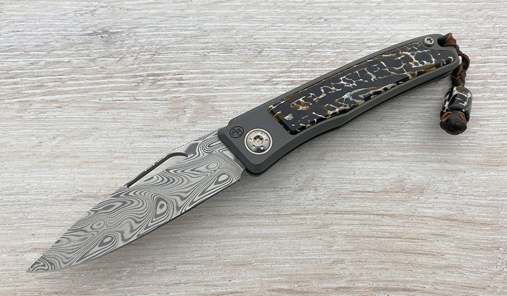 Rinkhals Damasteel Rose in Brown Kudu Bone: African Sporting Creations