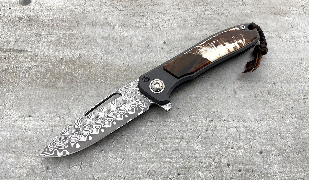 imambaⓇ Flipper Damasteel Rose in Stabilized Warthog Tusk: African ...