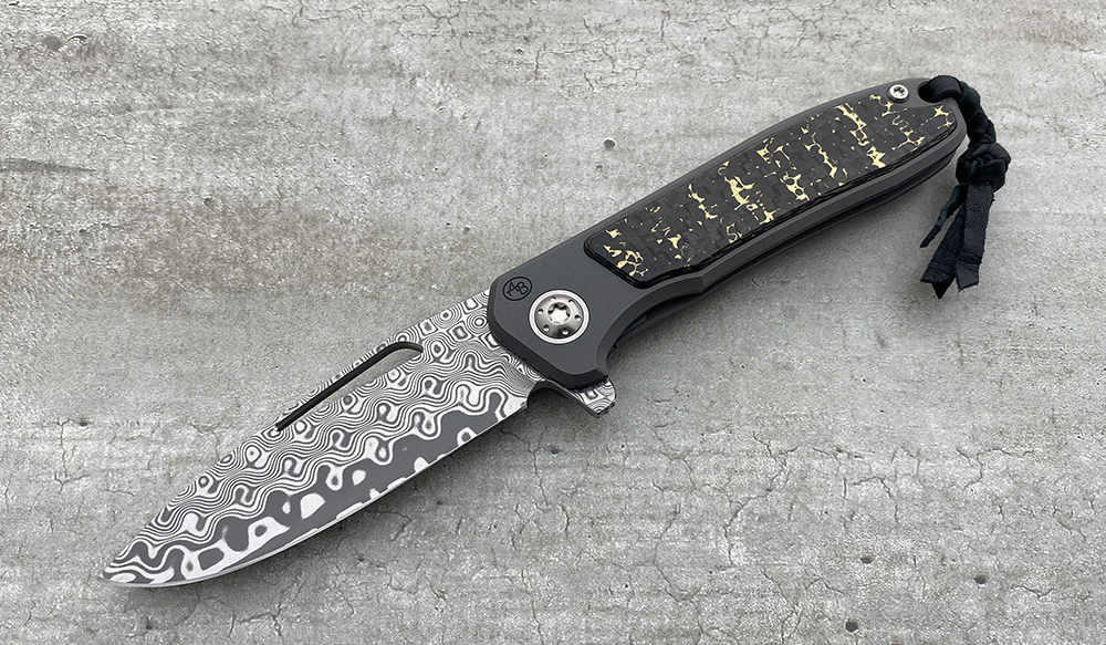 imambaⓇ Flipper Damasteel Rose in Snakeskin Carbon Fiber: African ...