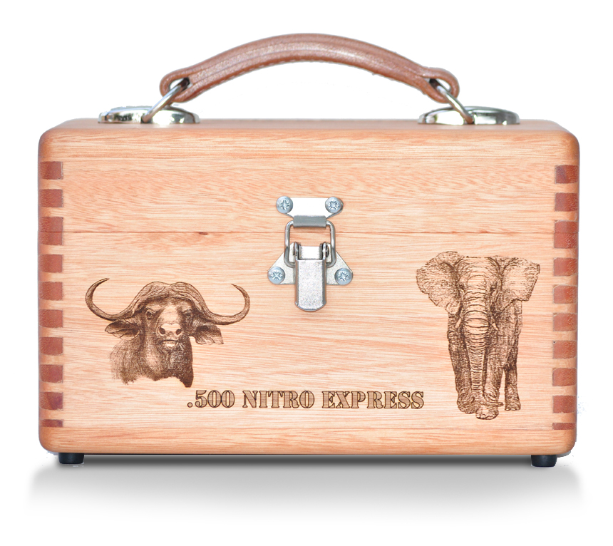 Custom Wood Rifle Ammo Box - 50 Round Capacity: African Sporting Creations