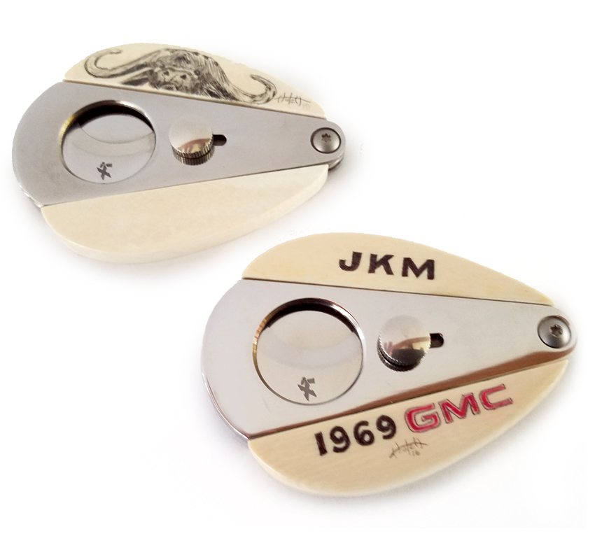 Scrimshawed Mammoth Ivory Cutter: African Sporting Creations